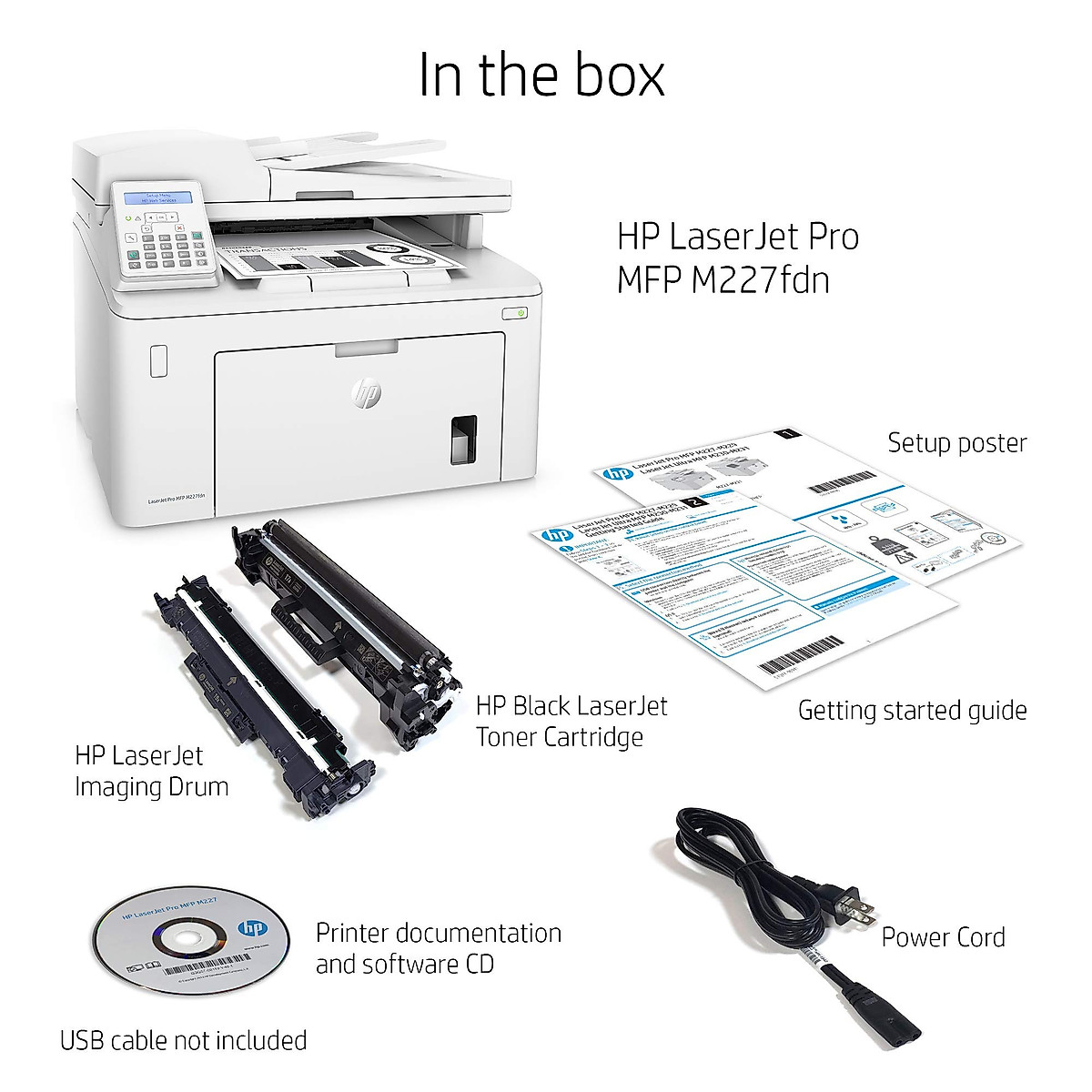 HP Laserjet Pro M227fdn All-in-One Monochrome Laser Printer with Auto Two-Sided Printing, Mobile Printing, Fax & Built-in Ethernet, Amazon Dash Replenishment Ready (G3Q79A) (Renewed)