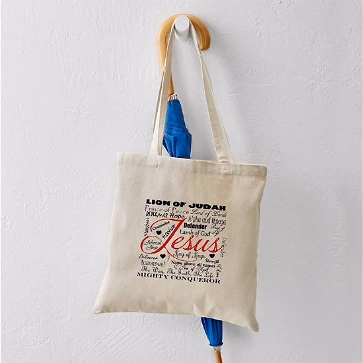 CafePress The Name Of Jesus Tote Bag Natural Canvas Tote Bag, Reusable Shopping Bag