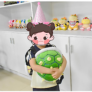 ZHYPFF Green Backpack Ultra Yellow Spiked Turtle Shell Backpack Role Play Costume Accessory Prop Soft Stuffed Cartoon Toy 11.4 inch