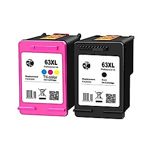 KONGTENBUY - 63XL Ink Cartridge,Remanufactured Replacement for HP Envy 4510 4520 4525 4528 HP OfficeJet 5267 5255 3830 4650 5258 3832 HP DeskJet 1110 1112 2132 3630 3636 (1Black 1Tricolor)