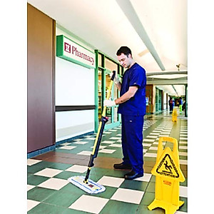 Rubbermaid Commercial Products HYGEN Microfiber Dust Mop Pad, 18-Inch, Green, Looped End for Dirt Collection, Heavy-Duty Cleaning for Hardwood/Tile/Laminated Floors in Kitchen/Lobby/Office