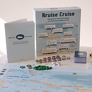 Bruise Cruise: The Board Game. 2-4 Players, a Humorous Strategy Game of Caribbean Cruising and Naval Warfare Set in The Year 2042.