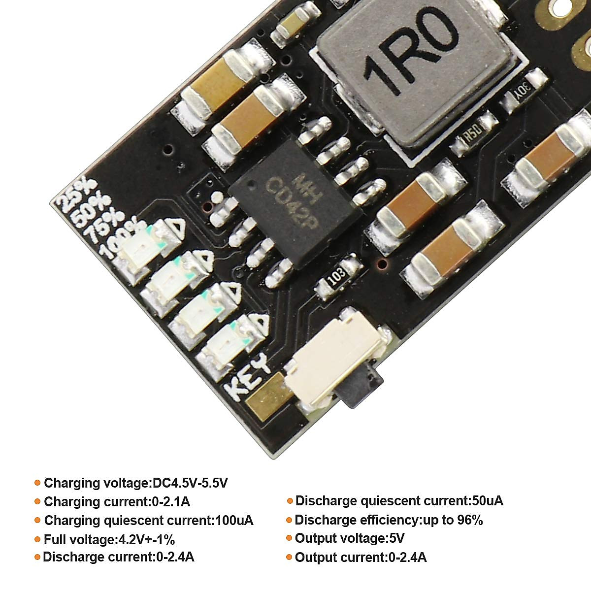 Beffkkip 4pcs 2A 5V Charge Discharge Integrated Module 3.7V/4.2V PCB Board Module for 18650 Lithium Battery Charging Boosting Mobile Power Board