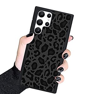 KANGHAR Case Compatible with Galaxy S22 Ultra,Black Leopard Design,Tire Texture Non-Slip +Shockproof Rugged TPU Protective Case for Samsung Galaxy S22 Ultra(2021) Leopard Pattern