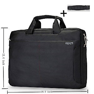 18 Inch Laptop Bag Briefcase Case fits up to 18.4 Inches Notebook Computer Waterproof Shockproof for Men Black