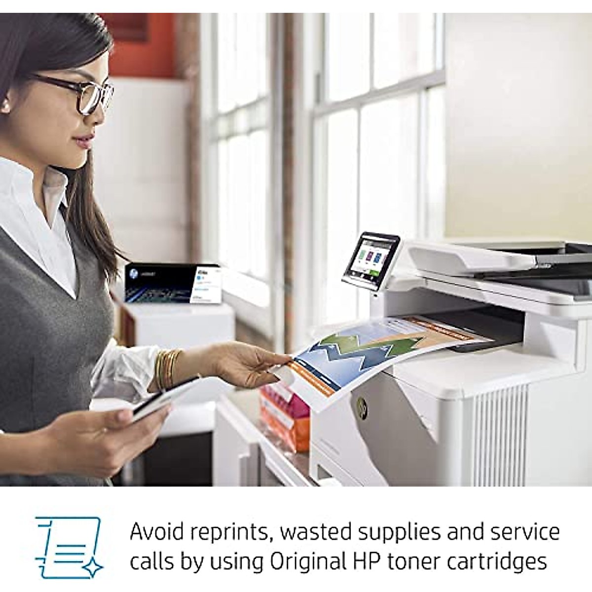 HP Laserjet Pro M479fdw Wireless Color All-in-One Laser Printer -White - Print Scan Copy Fax - 28 ppm, 600 x 600 dpi, Auto D2-Sided Printing, ADF, Ethernet, Bluetooth- Wulic Printer Cable