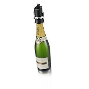 Vacu Vin Champagne Saver & Server - Black - 1 Stopper-Pourer - Keep Champagne Fresh for Up to a Week with Airtight Seal - Vacuum Pump with Champagne Bottle Stopper and Pourer