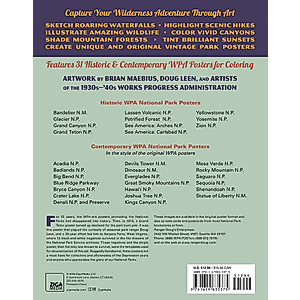 National Parks WPA Poster Art Coloring Sketchbook