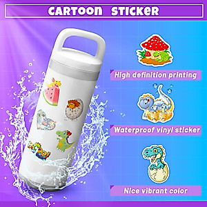 Cute Animal Stickers for Kids,200 Pcs Cute Waterproof Cartoon Stickers Dinosaur Stickers Water Bottle Stickers Waterproof Skateboard Laptop Stickers Computer Phone Stickers for Kids Teens Girls