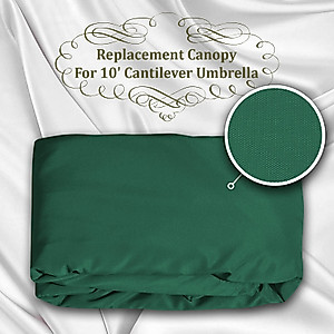 Benefit-USA Replacement Umbrella Canopy for 10ft 8 ribs cantilever hang patio umbrella (Canopy Only) (Green)