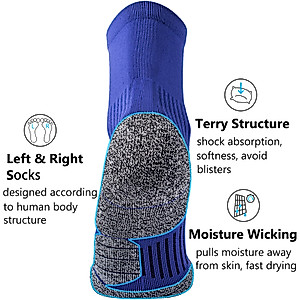 CWVLC Compression Athletic Unisex Quarter Socks Cushioned, 4-Pairs Royal Blue, XL
