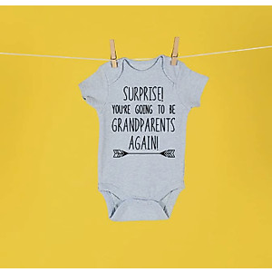 Pregnancy Announcement for Grandparents Size 0-3 Months: Your Going to Be Grandparents Again Baby Announcement for Family Romper Gray. Baby Boy Girl - Baby Announcement Onesie Baby Announcement Gifts