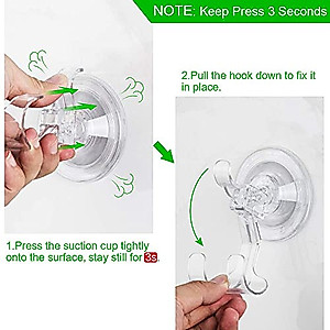 LUXEAR Suction Cup Hooks, Shower Suction Hooks Removable and Reusable Razor Hook for Shower Waterproof Powerful Vacuum Suction Cup Hook Holder for Towel Bathrobe Loofah Hooks for Bathroom & Kitchen