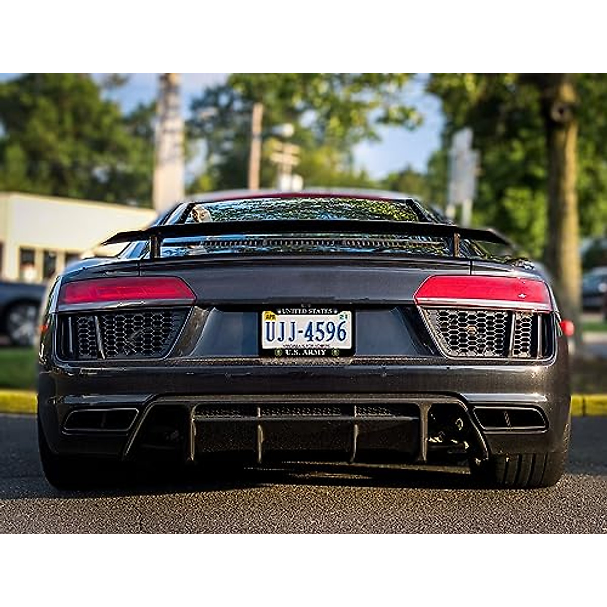 2 Pack License Plate Frames for U.S. Army, Universal Aluminum Front and Rear License Plate for United States Army (Black)