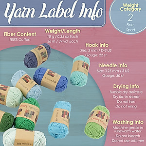 JubileeYarn Cotton Select Bonbon Yarn - Variety Pack - 10x10g Mini Ball - 1 Pack