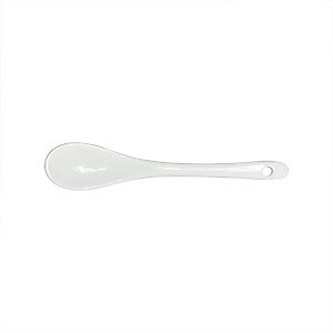 Xmomx 6 pcs Porcelain Egg Spoons Ceramic Spoons White 5 inch Coffee Dessert Yogurt Tea milky tea