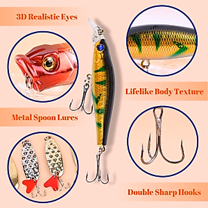 Advent Calendar Fishing Christmas Countdown - 24 Days Fishing Lures Set for Fisher Adult Men Teen Boys - 2024 Xmas Surprise Gift