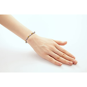 Rylos Bracelets for Women 925 Sterling Silver Infinity Tennis Bracelet Gemstone & Diamonds Adjustable to Fit 7"-8" Wrist, 9 Gorgeous 6X4MM Citrine Jewelry for Women Friendship Bracelets