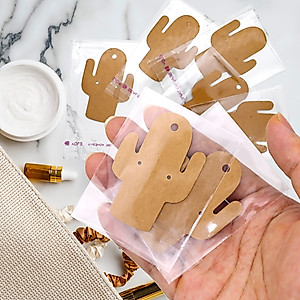 Lesnala 300 Pcs Cactus Earring Display Card,with 300 Self-Seal Bags and 300 Set Earring Backs for DIY Ear Studs and Jewelry Display in Store and Jewelry Boxes…