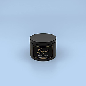 Briganti Vanilla Cupcake Luxury Soy Candle, Scented Home Decor | Natural Soy Wax Infused w/Essential Oils - Vanilla Bean + Buttercream + Cake + Bourbon | 8oz Premium Black Tin