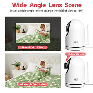 Itomoro Baby Monitor with 2 Cameras, 5" HD Split-Screen Video Baby Monitor Camera with Remote PTZ, 110° Wide Angle Lens, 2-Way Talk, 4X Zoom, Night Vision, 1000ft Range, 22h Battery Life, Lullabies