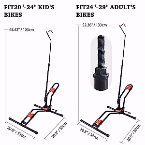 JAPUSOON Upright Bike Stand, Adjustable Vertical Bike Rack for Indoor Bike Storage - Garage & Home, Space-Saving Vertical & Horizontal Bike Rack Garage, Fit Most 20''-29'' Bike