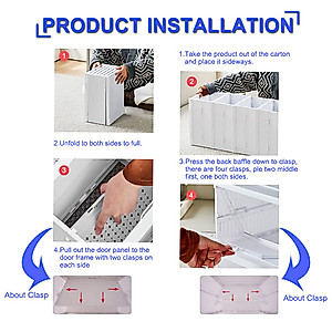 NATGIFT Foldable Shoe Rack Collapsible Storage Box Size up to 14, Stackable Plastic Bins Tote with Lids Organizing Installation Free Clear Dustproof 6 Layers