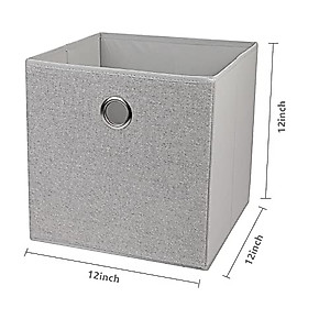 BOMKEE Closet Organizers and Storage Bins, Collapsible Drawers Organizer Foldable Storage Cubes Storage Baskets for Home Bedroom Office Closet (Set of 6, 12*12*12inch)