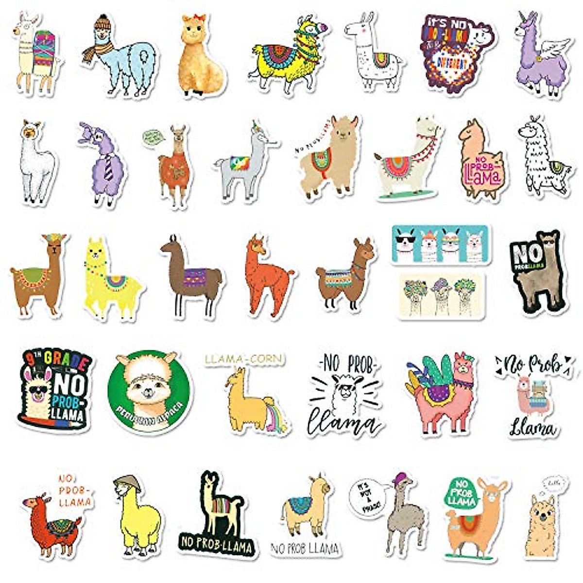 150 PCS Lovely Alpaca Stickers for Kids Teens Llama Vinyl Waterproof Stickers for Laptop Water Bottle
