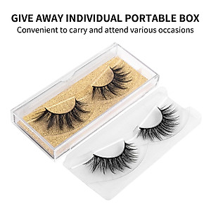 DYSILK False Eyelashes Fake Lashes - Eyelashes Natural Look 5 Pairs 6D Lashes Mink Eyelashes 5 Styles Mixed Fluffy Lashes Reusable Fake Eyelashes Wispy Mink Lash Natural Look| 15mm-18mm