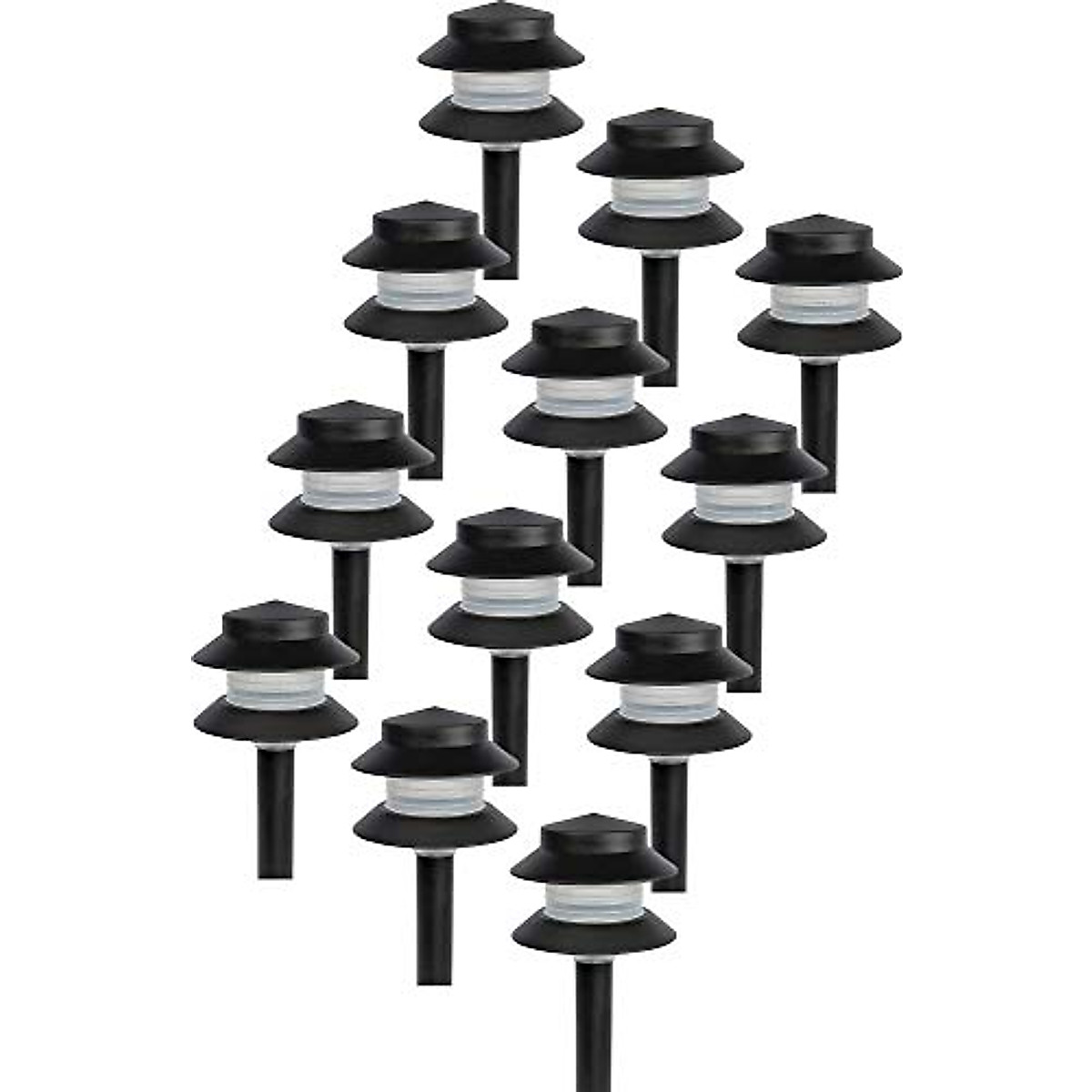Paradise GL22627 Low Voltage Plastic 4W Path Light (Black, 12 Pack)
