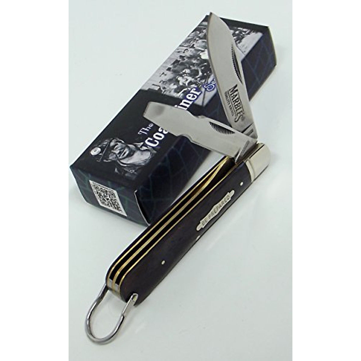 Coal Miner Pocket Knife Buffalo Horn Handles Electrician's Knife Blunt Tip Blade and Spear Blade