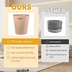 Yecond 2-Pack Large Laundry Basket, Collapsible Nursery Hamper, Sturdy Felt Storage Bins, 24 * 19 * 16in Freestanding Laundry Room Organization Containers for Clothes, Toys, Dorm Room, Home