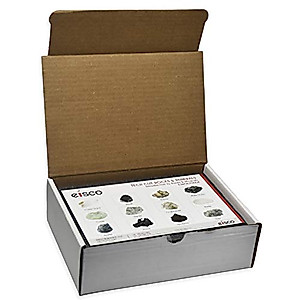 Rock & Mineral Kit, 12 Pieces - Includes Metamorphic, Igneous, Sedimentary Rocks & Minerals - 1" Specimens - Great for Geology Classrooms & Basic Field Testing Labs - Tech Cut Rocks by Eisco Labs