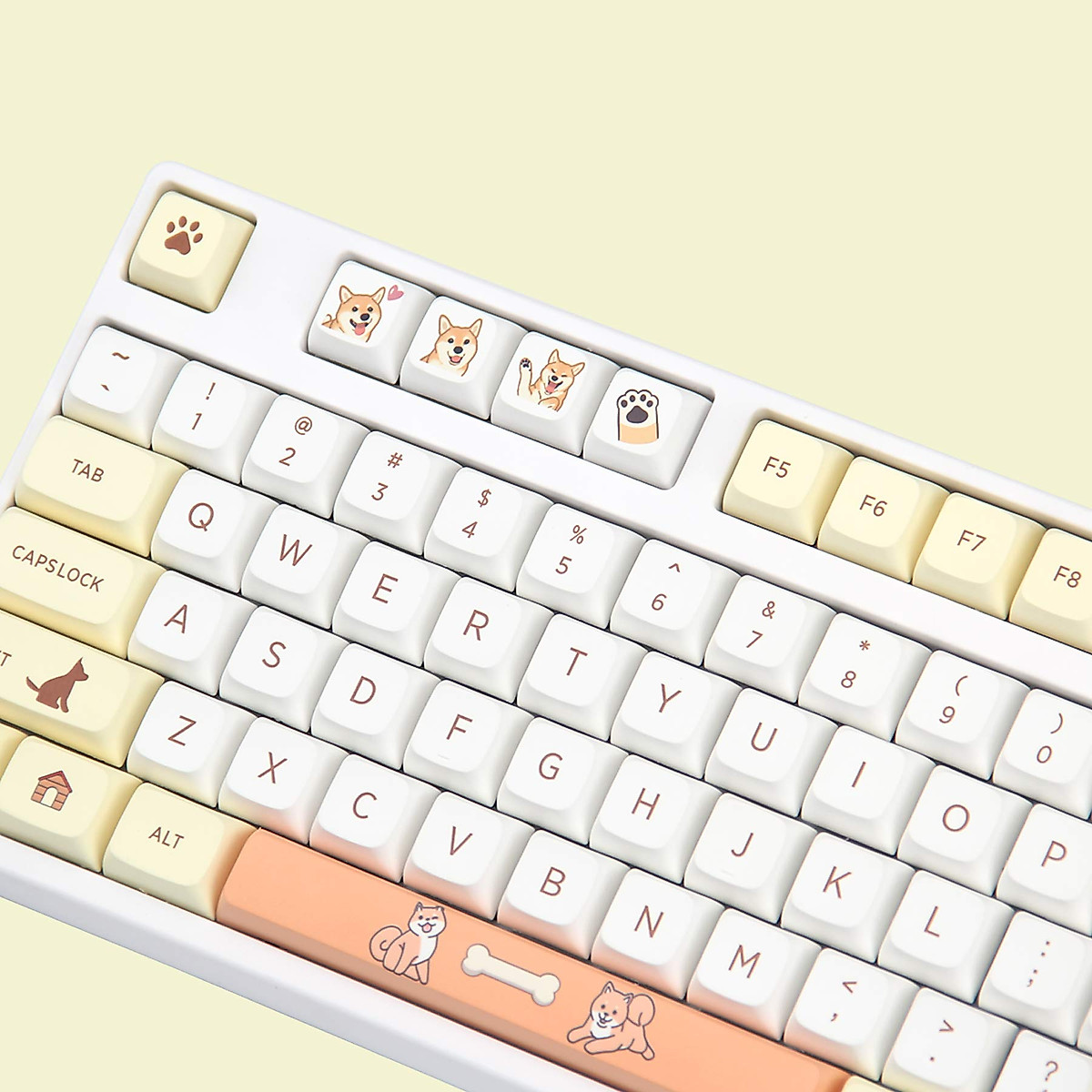 139 Keys Set XDA Profile Custom Keycaps PBT Dye Sublimation ANSI Layout Keycaps Set for Gateron Kailh Cherry MX Switches Mechanical Gaming Keyboards (Shiba Inu with English Characters)