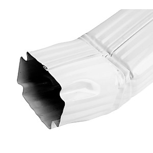 Gutter Downspout OFFSET White (Gloss) Aluminum gutter downspout elbow extensions. (2X3 A-Style)