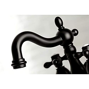Kingston Brass KB1600AX Heritage 4" Centerset Bathroom Faucet, Matte Black