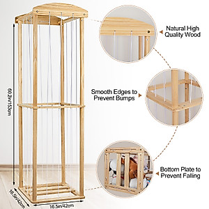 Basumee Stuffed Animals Storage Zoo with LED Light Large Wood Kids Toy Storage Organizer Holder for Stuffed Animals Girls Boys Nursery Room Bedrooms Stuff Animals Organizer