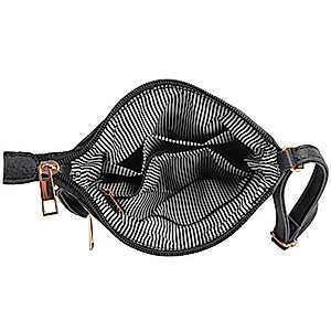 DELUXITY Crossbody Purse Bag Shoulder Bag Multi Pocket Zipper Purse | Black
