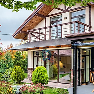 Mandala Wind Spinners for Yard and Garden, 3D Stainless Steel Hanging Spinner for Outdoor & Indoor Decorations, 360 Degree Swivel, 12 inch Spinner