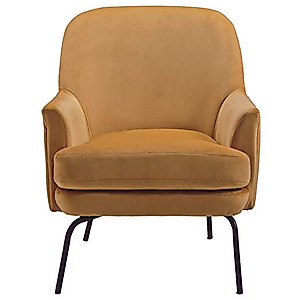 Signature Design by Ashley Dericka Modern Velvet Upholstered Accent Chair, Gold