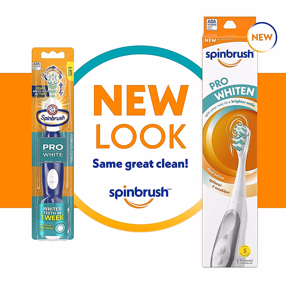 4 Pack: Arm and Hammer Spinbrush Pro Whitening Soft, Colors May Vary