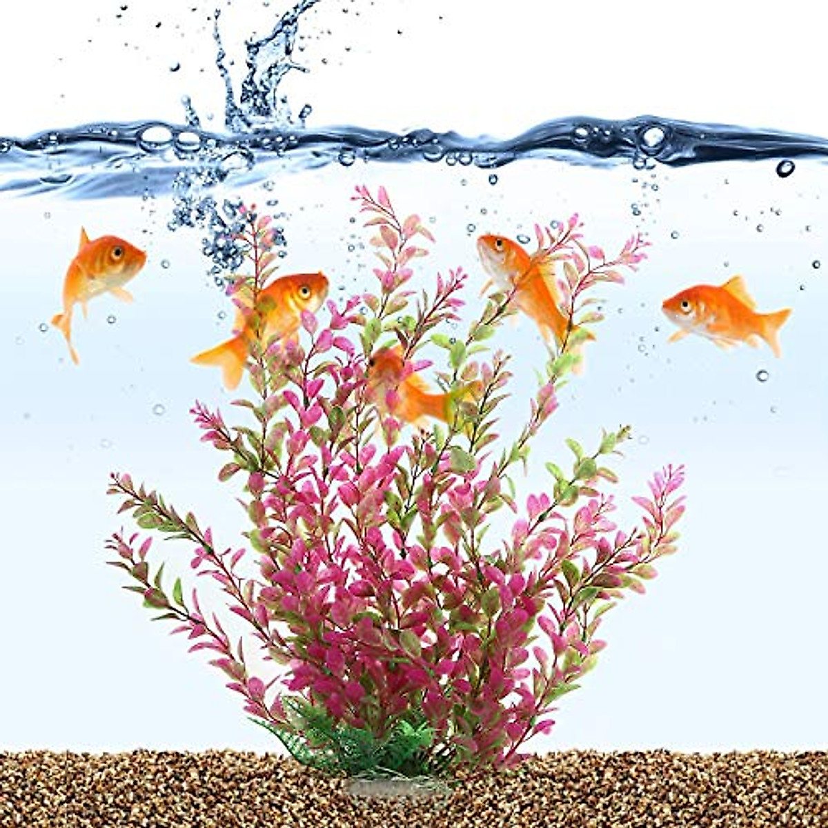 Mayitr 18" Plastic Water Plant for Aquarium Fish Tank Ornament, Rhodo Red