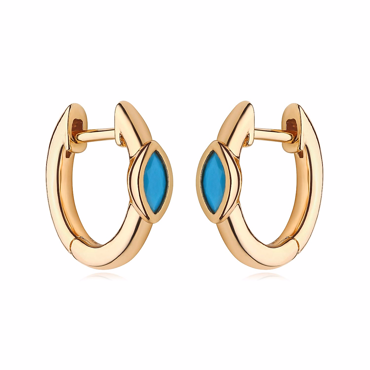 GDCOIN Gold Huggie Hoop Earrings for Women 14K Gold Plated Turquoise Diamond Cubic Zirconia Twist Spike Earrings Delicate Small Simple Hypoallergenic Jewelry Gift