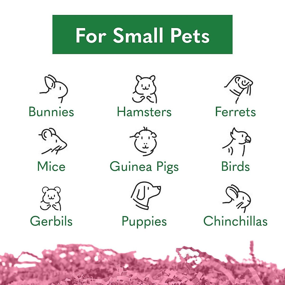 ECO BEDDING 99% Dust Free Paper Bedding for Small Pets and Birds, Pink, 30 L