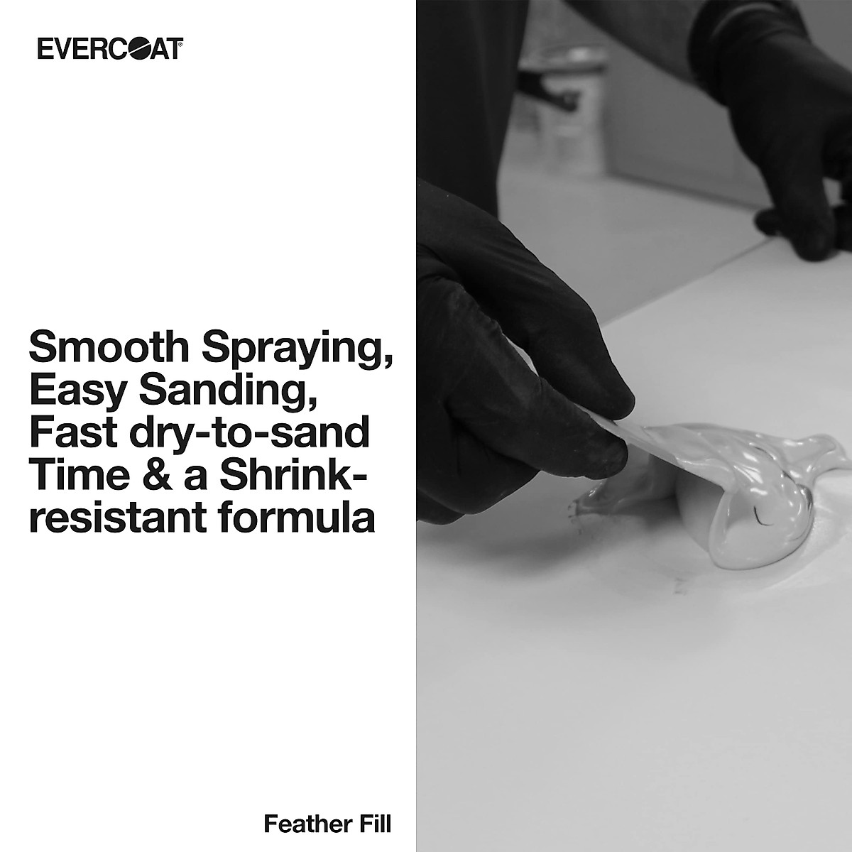Evercoat Feather Fill G2 Premium Polyester Primer Surfacer for Fiberglass, SMC & More - 128 Fl Oz - Black