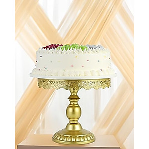 ZUMELER 5Pcs Gold Cake Stands Set Metal Round Cupcake Holder Cookies Dessert Display Plate Serving Tower Tray Platter with Handl for Baby Shower Wedding Birthday Party Decorating