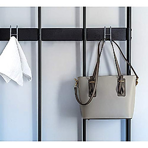 Shower Hooks Set Kamtop 3 PCS Shower Door Hooks Double Towel Rack 2PCS Single Door Hook Over Door Hooks for Bathroom Frameless Glass Shower Door Towel Hooks Shower Squeegee Hooks