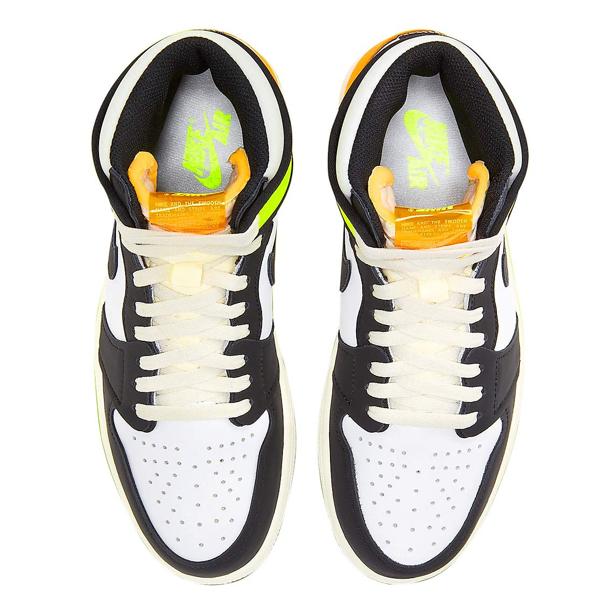 Jordan Men's 1 Retro High OG Volt Gold White/Black-Volt (555088 118) - 14