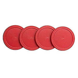 Mini Air Hockey Pucks and Paddles - Replacement Set Value Pack - Set of Two Red Air Hockey Pushers and Four 2 Inch Red Pucks I Epic Gifts